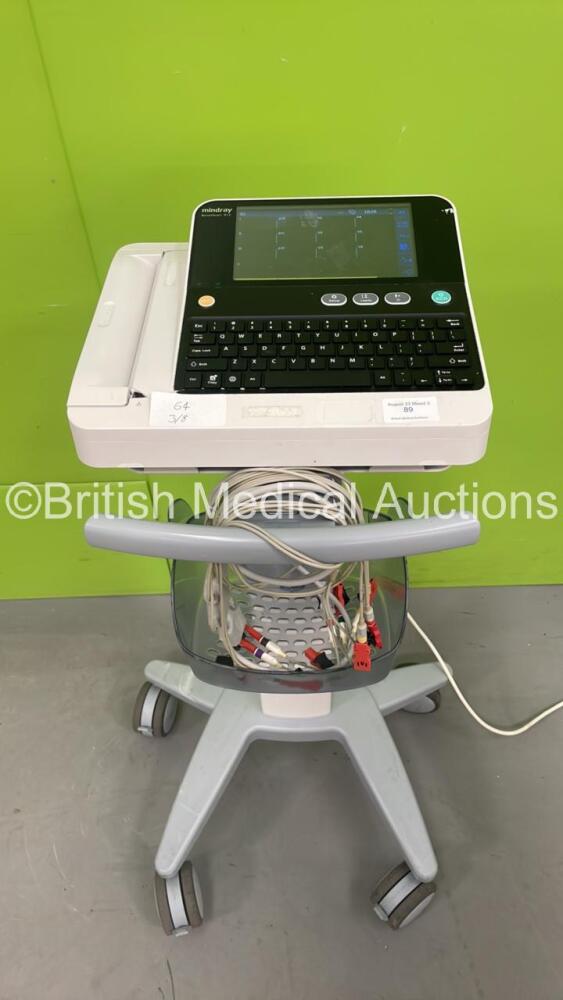 Mindray BeneHeart R12 ECG Machine on Stand with 10 Lead ECG Leads ...