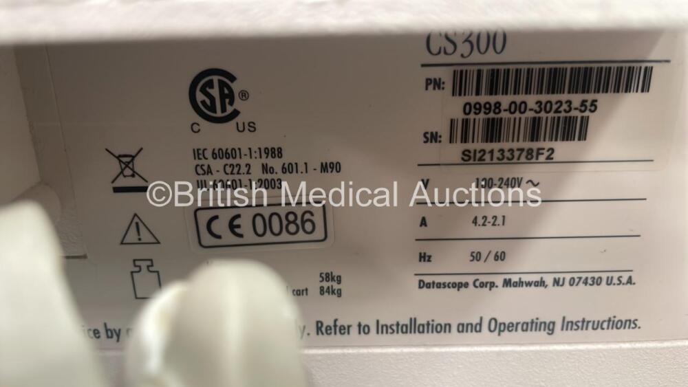 Datascope CS300 Automated Counterpulsation Balloon Pump P/N 0998-00 ...