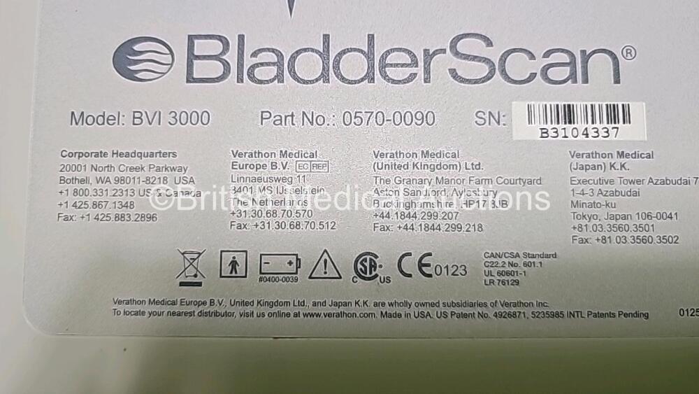 Verathon Bladderscan BVI 300 Bladder Scanner with 1 x Transducer/Probe ...