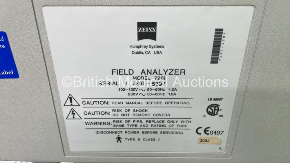 Zeiss Humphrey 720i Field Analyzer - No Corner Cover (No Power - HDD ...