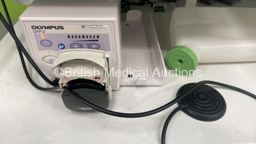 2 x Olympus Stack Trolleys with Olympus OEV261H Monitor, Olympus Evis ...