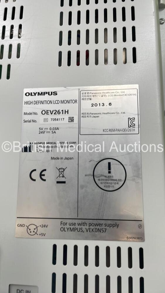 2 x Olympus Stack Trolleys with Olympus OEV261H Monitor, Olympus Evis ...