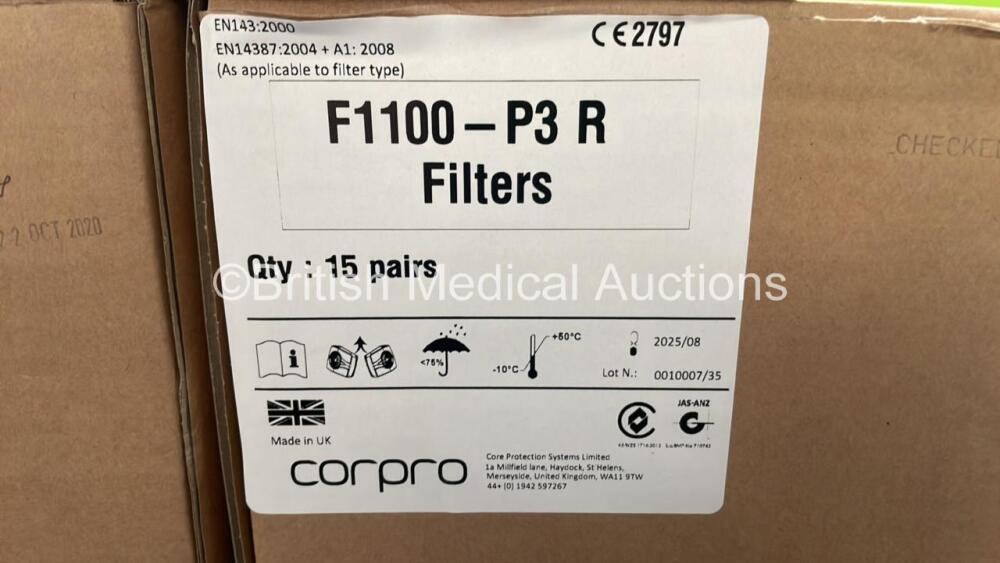 5 x Boxes of 15 Pairs Corpro F1100-P3R Filters (Expiry 2025) *Stock ...