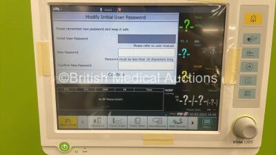 Drager Vista 120S Patient Monitor on Stand with ECG, SPO2, IBP1, IBP2 ...