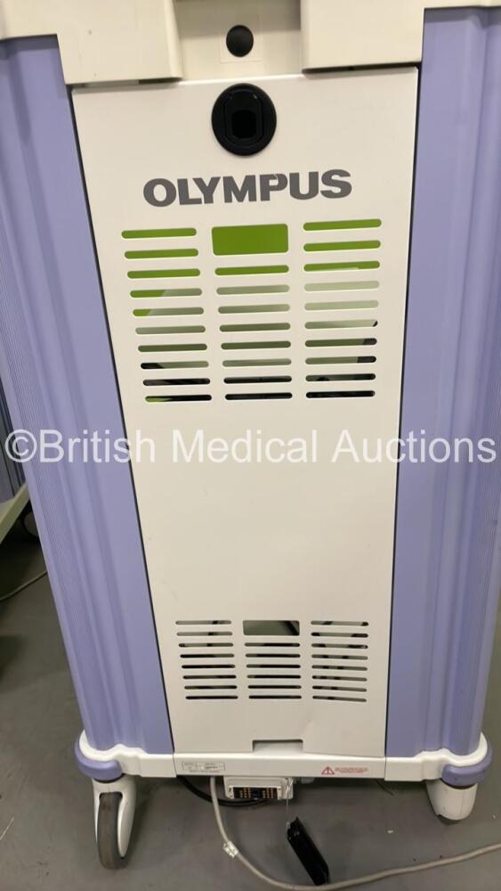 2 x Olympus Stack Trolleys with 1 x Olympus OEV261H Monitor (No Power ...