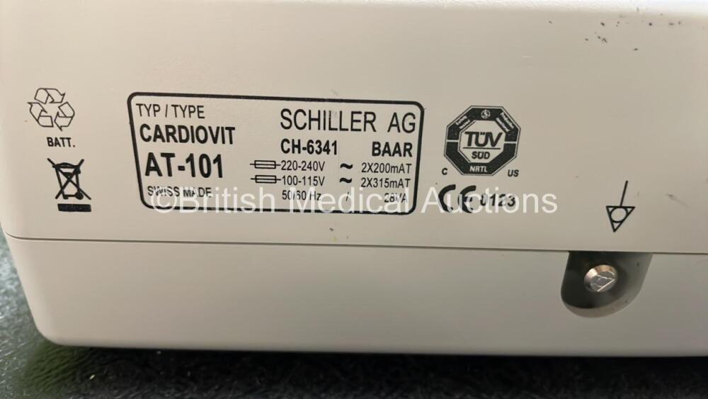 Schiller Cardiovit AT-101 ECG Machine (Powers Up) with 10 Lead ECG Lead ...