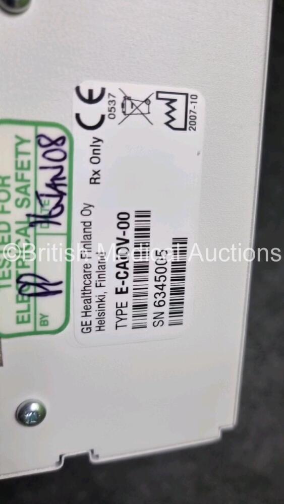 GE Type E-CAiOV-00 Gas Module with Spirometry Options and D-fend Water ...