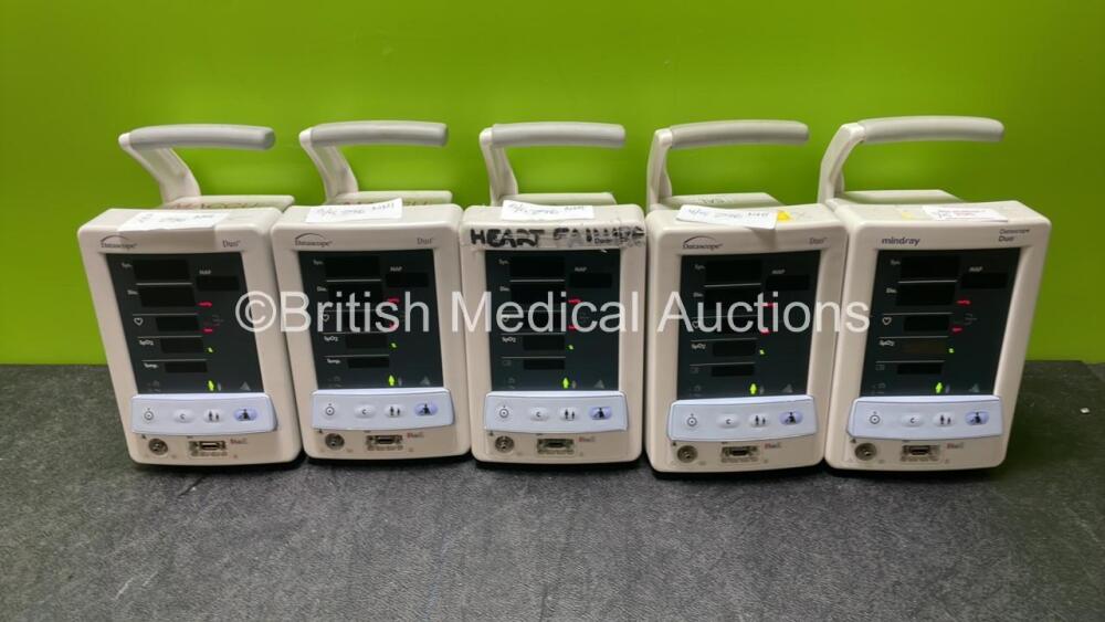 5 x Mindray Datascope Duo Patient Monitors with SPO2 and BP Options ...