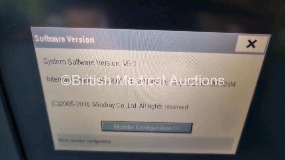 Mindray BeneView T5 Patient Monitor (Powers Up) Including Mindray CO2 ...