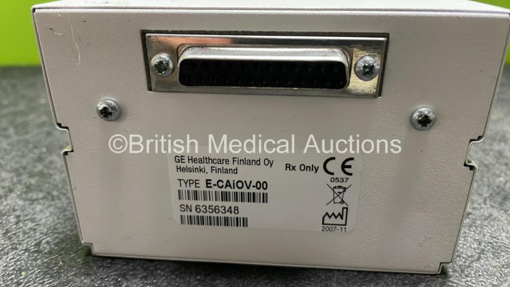 GE Type E-CAiOV-00 Gas Module with Spirometry Option and D-fend Water ...