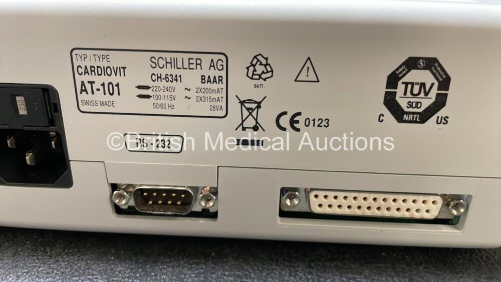 Schiller Cardiovit AT-101 ECG Machine (Powers Up) with 10 Lead ECG Lead ...