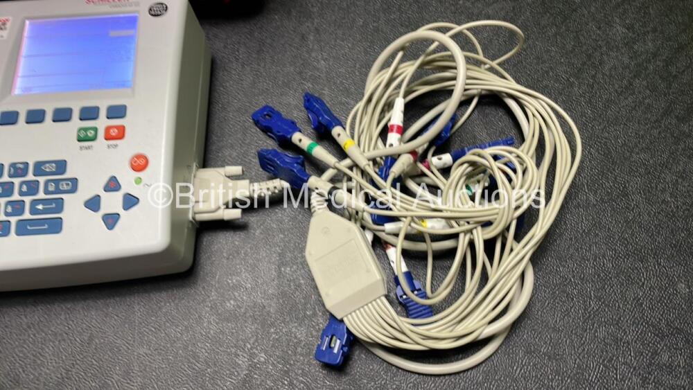 Schiller Cardiovit AT-101 ECG Machine (Powers Up) with 10 Lead ECG Lead ...