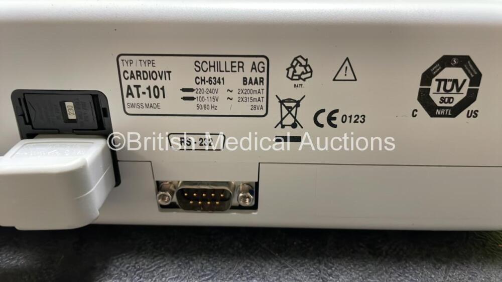 Schiller Cardiovit AT-101 ECG Machine (Powers Up) with 10 Lead ECG Lead ...