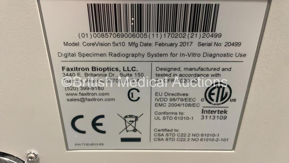 Faxitron CoreVision 5x10 Digital Specimen Radiography System with PC ...