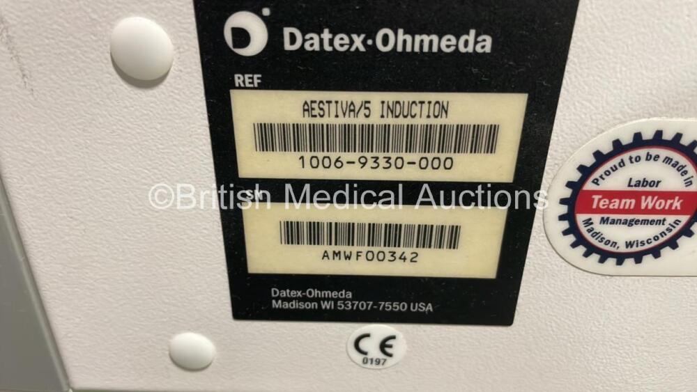 Datex-Ohmeda Aestiva/5 Induction Anaesthesia Machine with Datex-Ohmeda ...