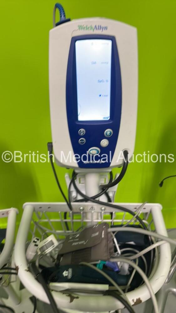 2 x Welch Allyn SPOT Vital Signs Monitors on Stands and 1 x Welch Allyn ...