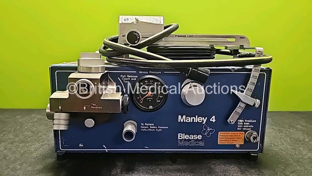 Blease Medical Manley MP4 Ventilator Ref 69100 *SN 048701* | December ...