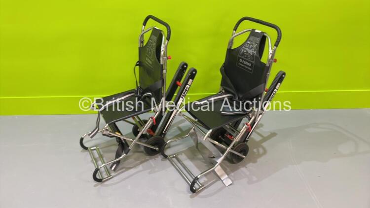 2 x Ferno Compact Evacuation Chairs with Ferno Compact 2 Tracks *SN ...