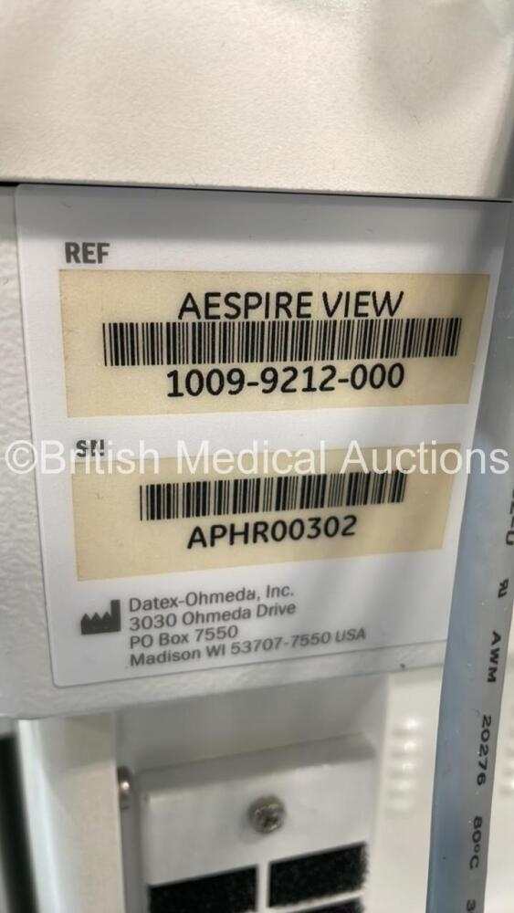 Datex-Ohmeda Aespire View Anaesthesia Machine Software Version 06.20 ...
