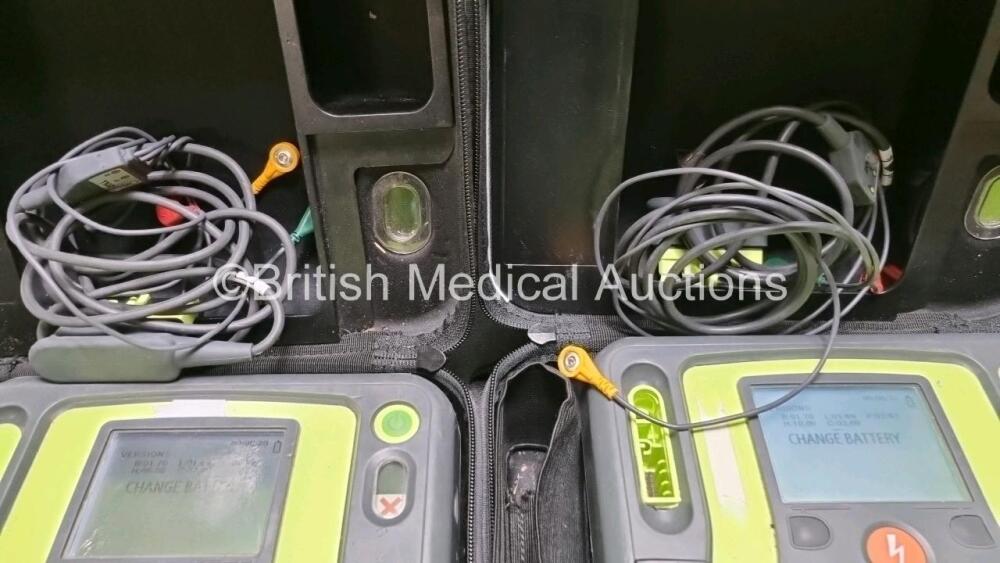 2 x Zoll AED PRO Defibrillators (Both Power Up) In Carry Case with 2 x ...