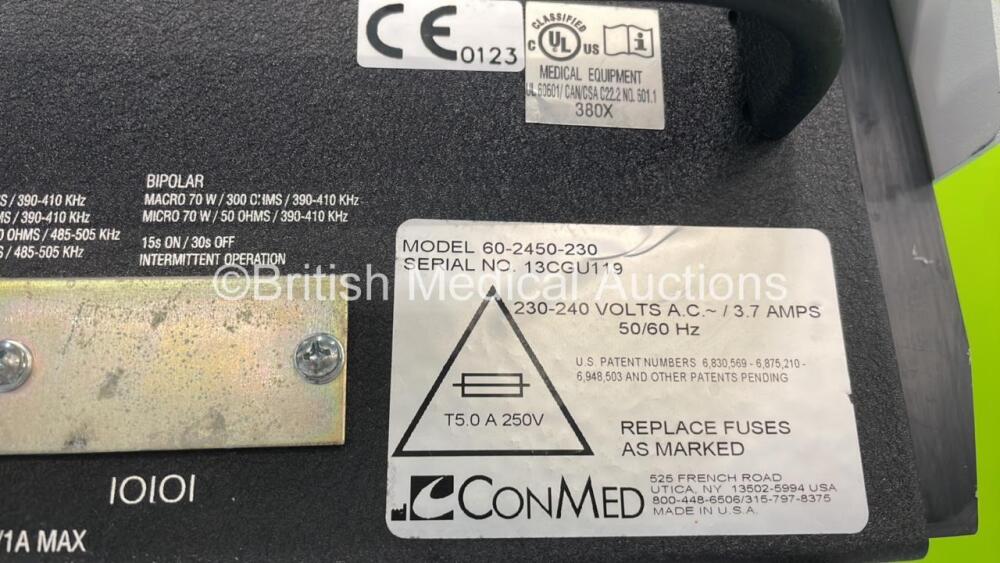 ConMed System 2450 Electrosurgical / Diathermy Unit on Stand with Dual ...