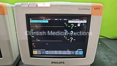 3 x Philips IntelliVue MP5 Patient Monitors Including ECG, SpO2 and NBP ...