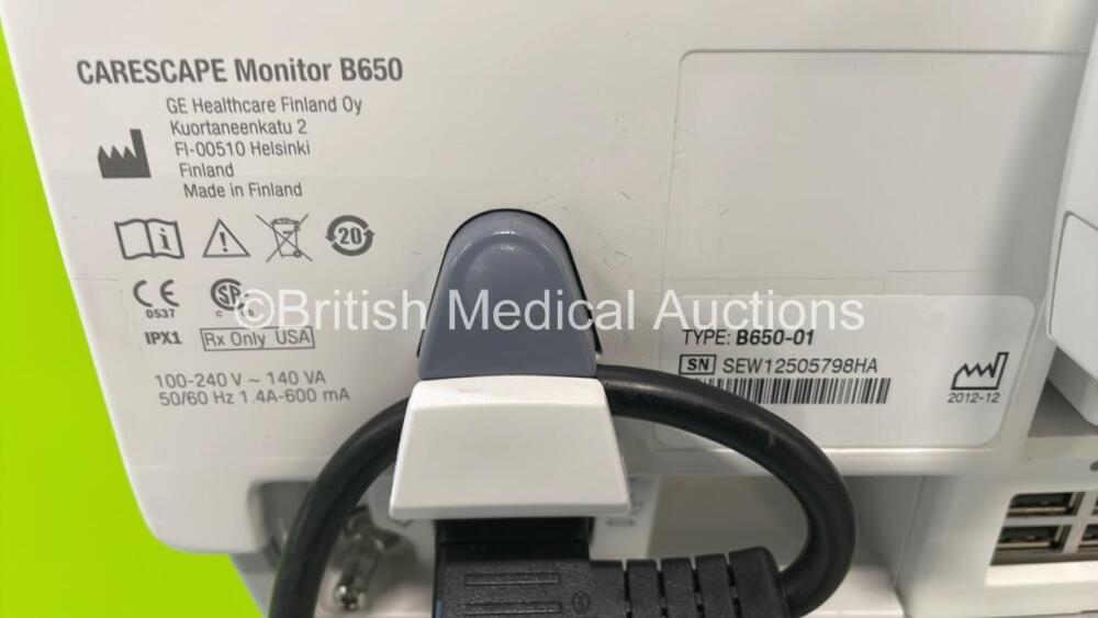 GE Carescape B650 Patient Monitor on Stand with E-PSMP-01 ...
