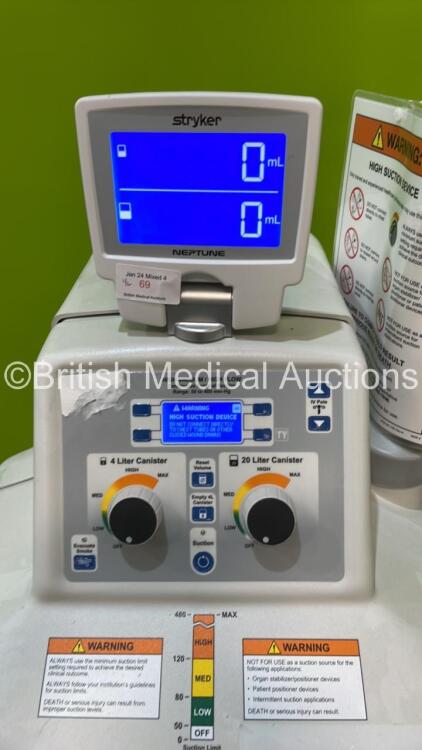 2 x Stryker Neptune 2 Ultra High Vacuum / High Flow Continuous Surgical ...