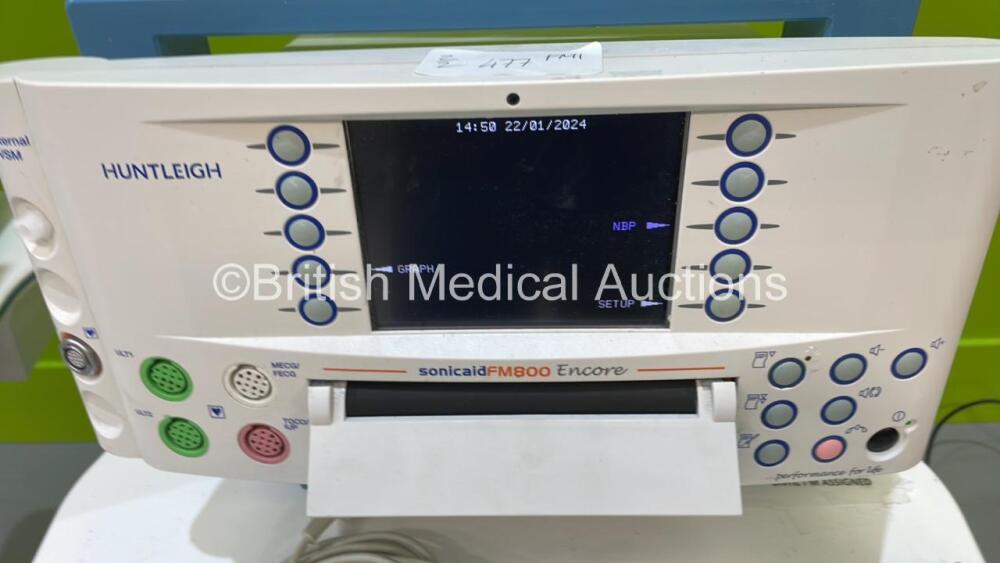 2 x Huntleigh Sonicaid FM800 Encore Fetal Monitors with 2 x US ...