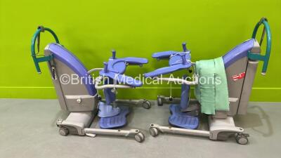 2 x Arjo Sara Plus Electric Patient Hoists with Batteries and ...